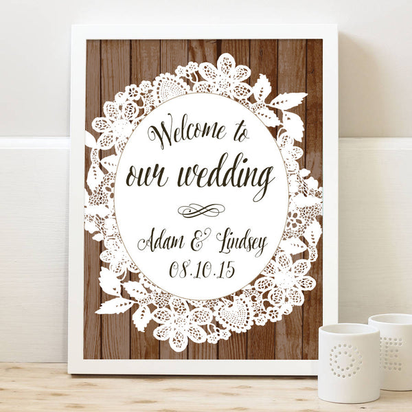 Burlap and Lace Welcome Print – Hypolita Co.